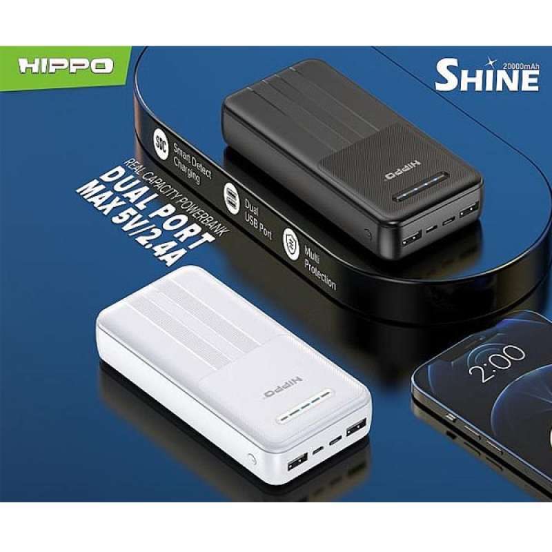 Jual Hippo Power Bank Shine 20000mah Smart Detect Charging - Quick ...