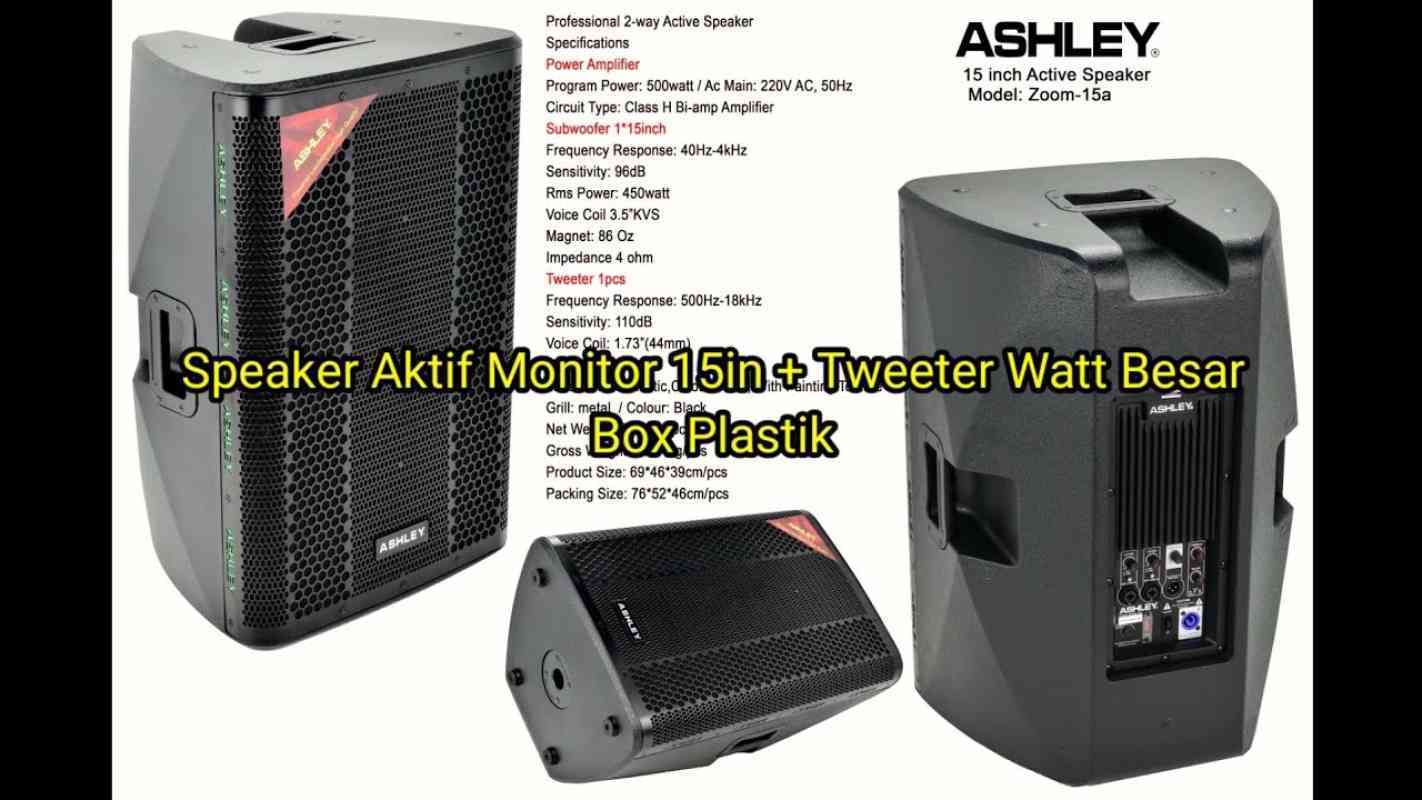 Promo Speaker Aktif ASHLEY ZOOM 15A / ZOOM15A ORIGINAL 15 INCH HARGA ...