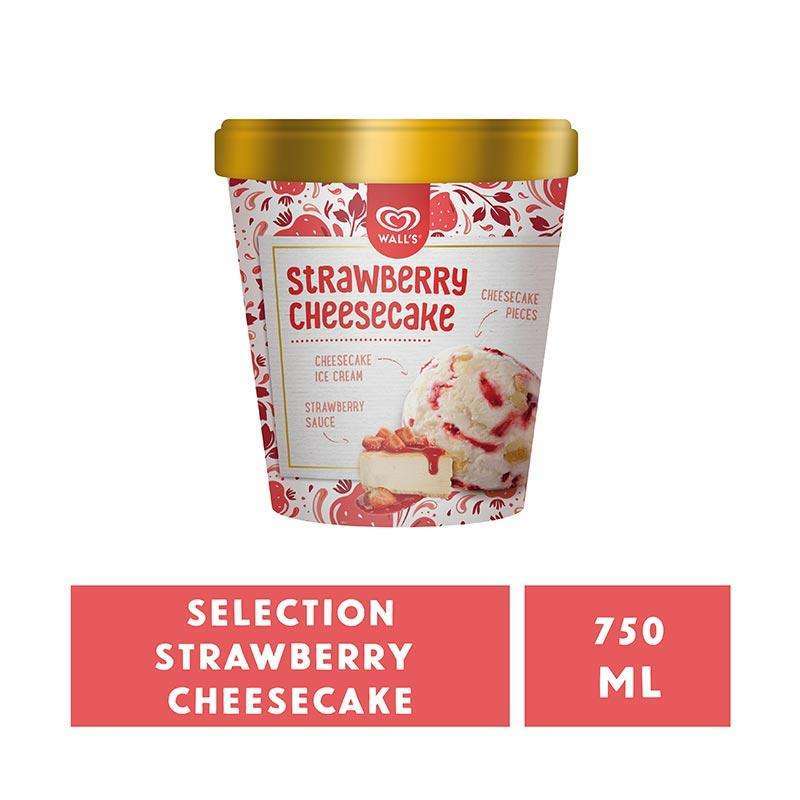 Jual Solo - Wall's Selection Strawberry Cheesecake Ice Cream [750 Ml ...