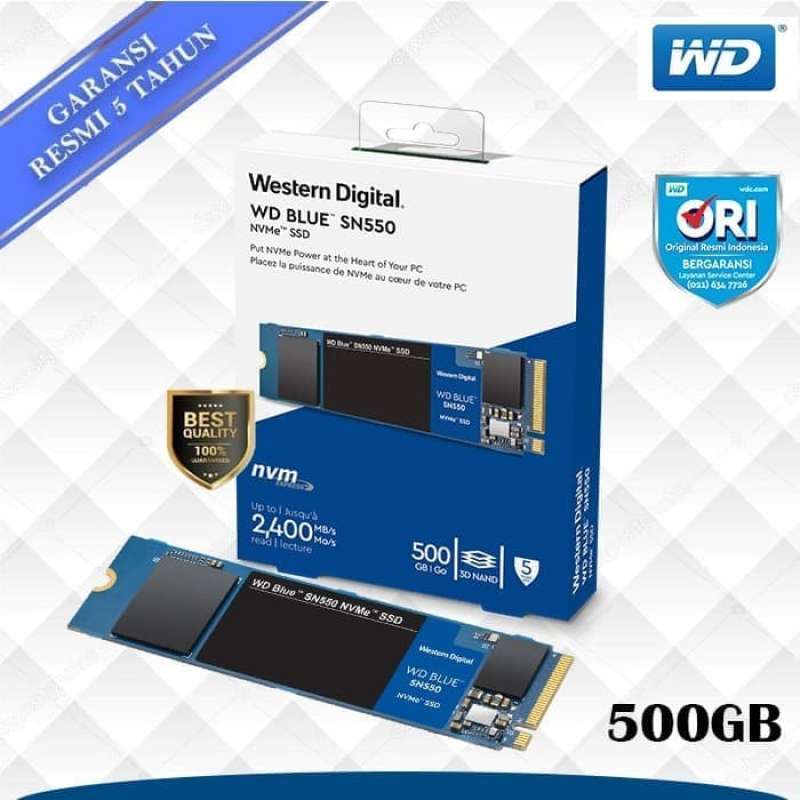 Jual SSD WD BLUE 500GB SN550 M.2 NVMe di Seller Ton Gadget - Lamper Kidul, Kota Semarang | Blibli