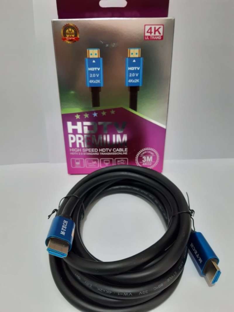 Promo M-TECH Kabel HDMI 3Meter 4K ULTRA HD Premium V2.0 100 % ORIGINAL ...