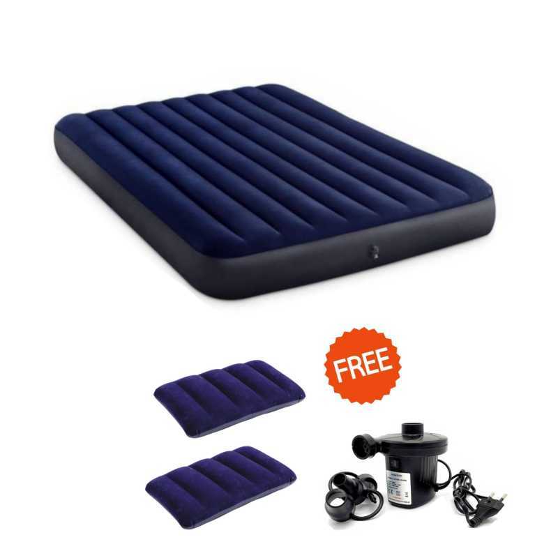 Jual Intex Kasur Angin Dura-beam Airbed Blue 64759 Free Pompa Listrik ...