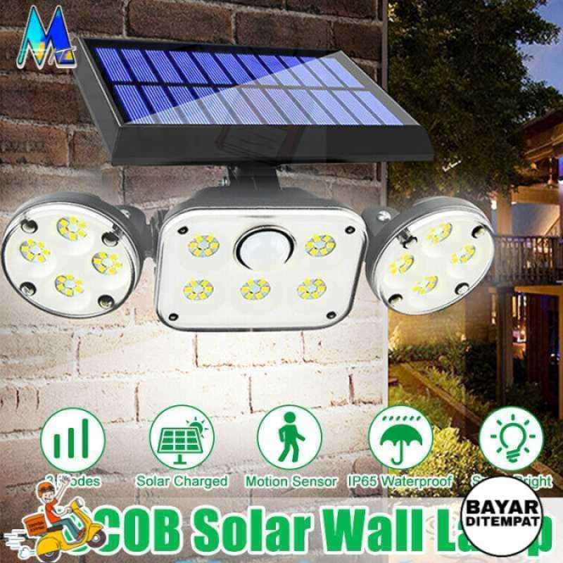 Jual BEST PROMO LAMPU JALAN SOROT TENAGA SURYA SENSOR GERAK OUTDOOR WATERPROOF 78 LED - HITAM di ...