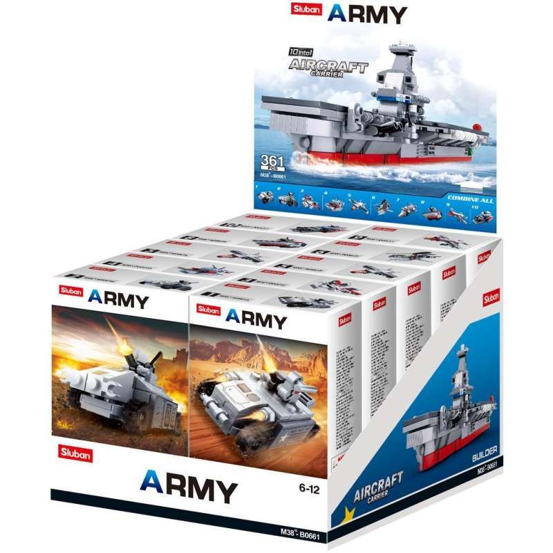 Jual Sluban Bricks Army 10 in 1 Kapal Perang / Aircraft Carrier M38 ...