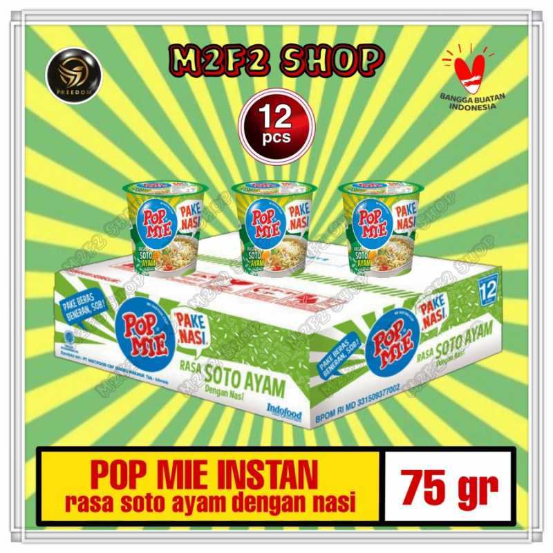 Jual Pop Mie | Mi Instan Cup Kuah Rasa Soto Ayam Pake Nasi - 75 Gr ...