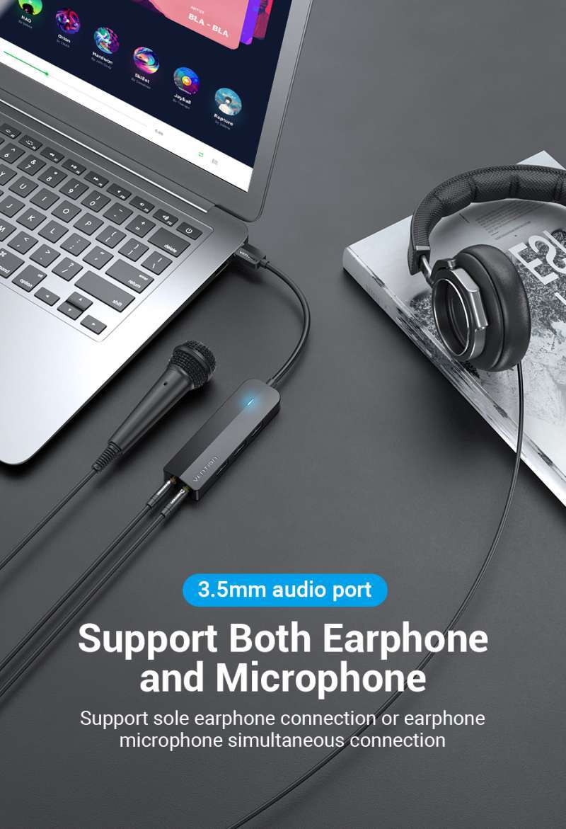 Jual Vention Usb Hub 3.0 With 2in1 Sound Card External Stereo Audio Di ...