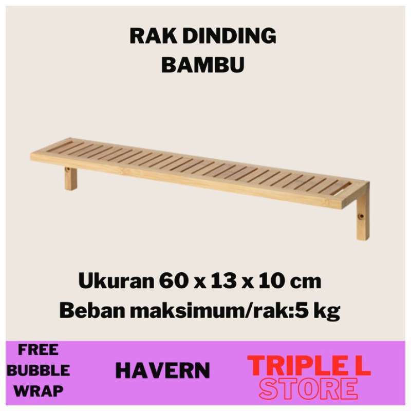 Jual Rak Dinding Ambalan Kayu Bambu Serbaguna Havernn Kode 059 di ...