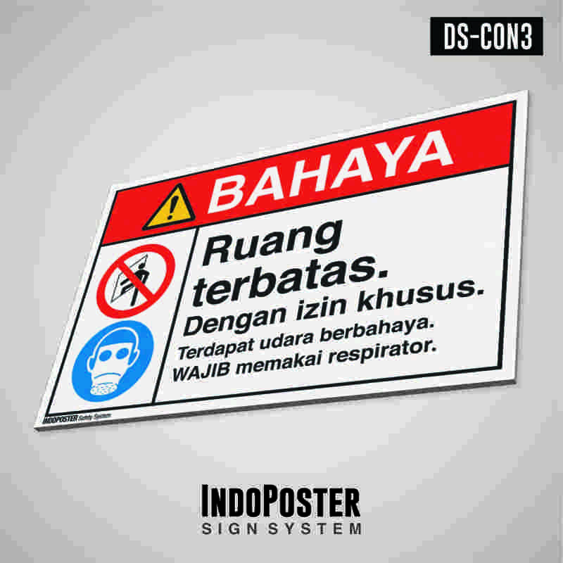 Jual Safety Sign K3 PVC ANSI Ruang Terbatas Dengan Izin Khusus Ukuran ...