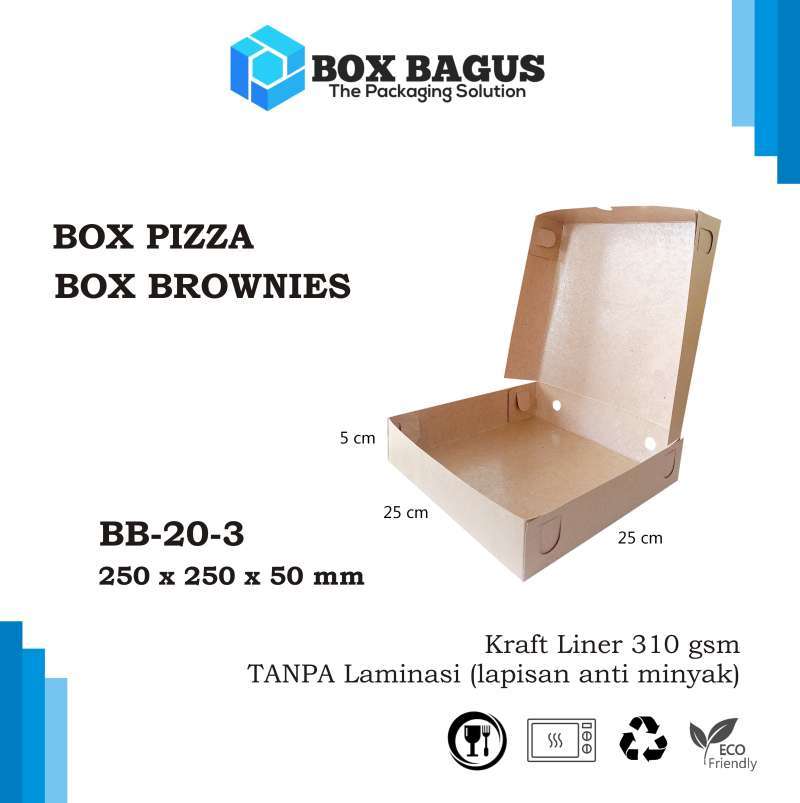 Jual (Isi 25 pcs) BOX DUS KOTAK HAMPERS PIZZA ROTI BROWNIES KUE SNACK ...