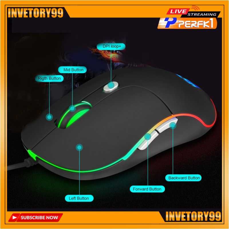 Promo Usb Rgb Backlit Wired Gaming Mouse 3200 Dpi Adjustable Mice Diskon 15% di Seller ...