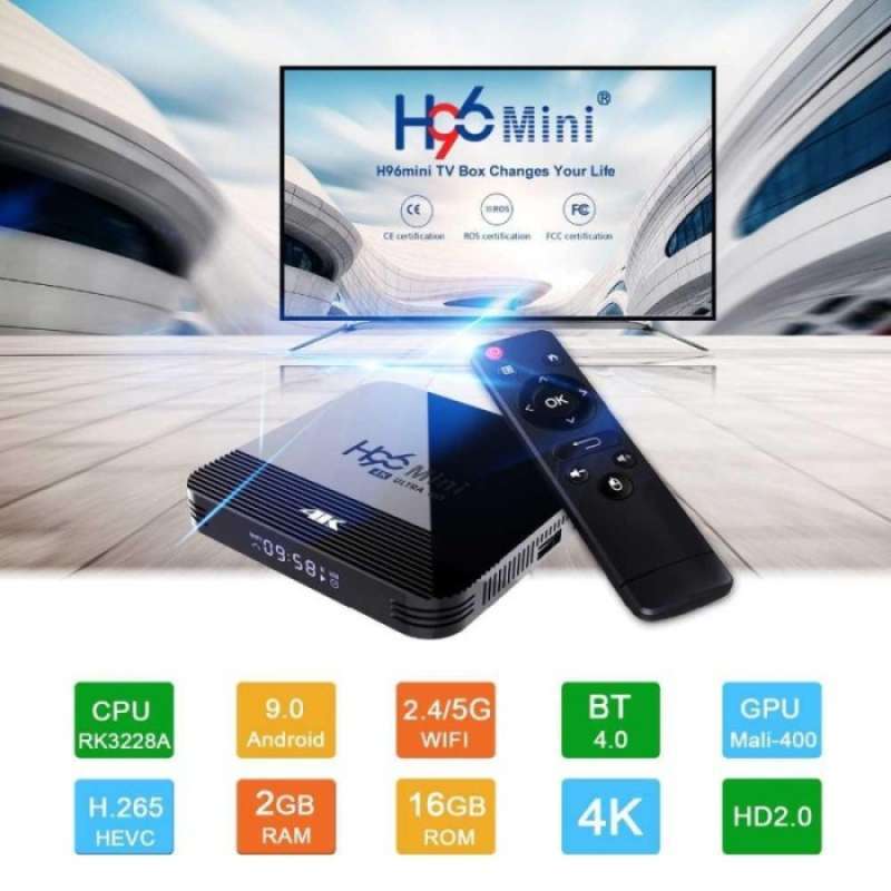 Jual ORIGINAL ANDROID SMART TV BOX H96 MINI 4K ULTRA HD RAM 2GB ROM ...