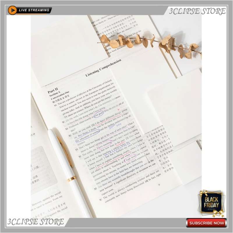 Jual 50 Lembar Sticky Notes Bentuk Pohon Bunga Transparan Anti Air di ...