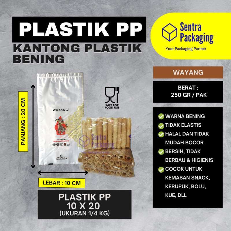 Jual Plastik PP Wayang 10 x 20 cm / Plastik PP Bening 1/4 kg Wayang di ...
