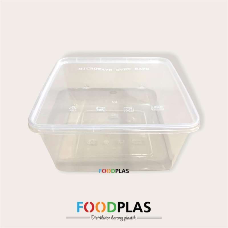 Jual Sale Thin Wall Kotak Makan Persegi Plastik 1500 Ml Square Isi 25