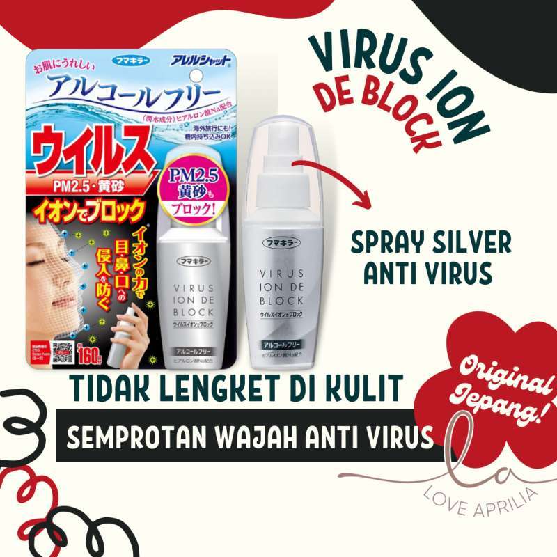Promo Virus Ion De Block Spray Silver Original Jepang Melindungi Wajah ...