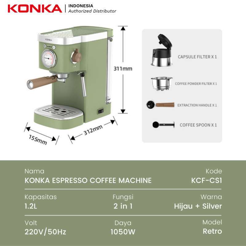 Jual KONKA Espresso Coffee Machine | Mesin Kopi - KCF-CS1 di Seller ...