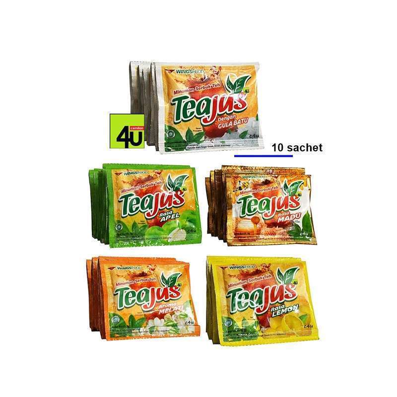 Promo Teajus Minuman Serbuk Teh Rasa Apel [10 Sachet] Diskon 16% Di ...