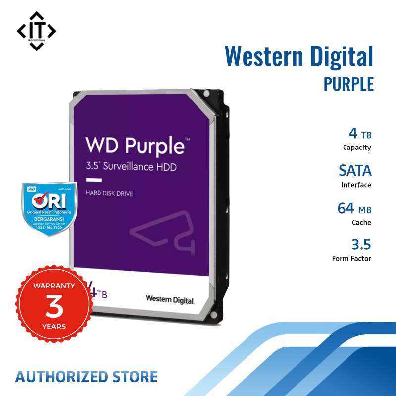 Jual Wd Purple 4tb Surveillance Hard Disk Drive - (wd40purz) Di Seller ...