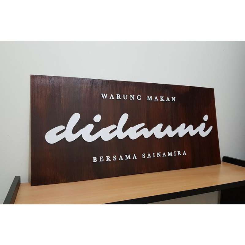 Jual CUSTOM LOGO SIGNAGE KAYU 90X40CM / BISA CUSTOM LOGO SIGN di Seller ...