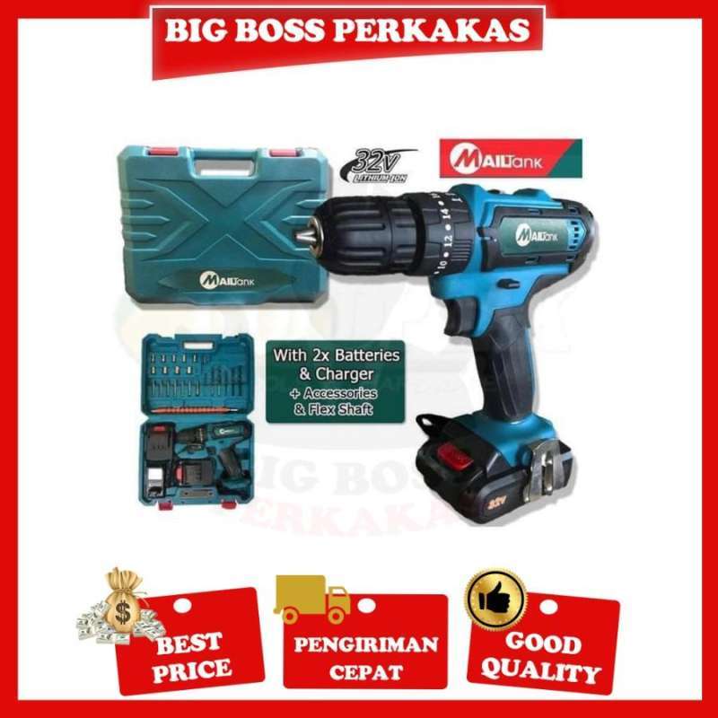 Jual Mesin Bor Baterai Tembok Cordless Drill 32V Sh190 Mailtank di ...