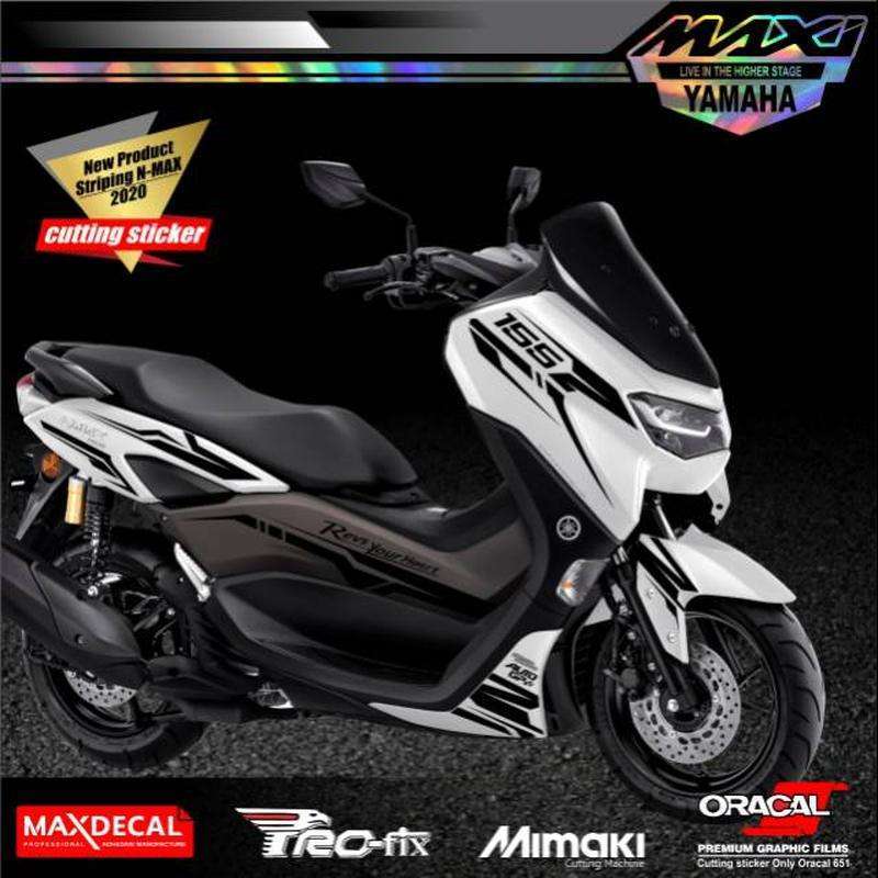 Jual Sticker cutting new nmax 2020 putih menggunakan bahan oracal hitam ...