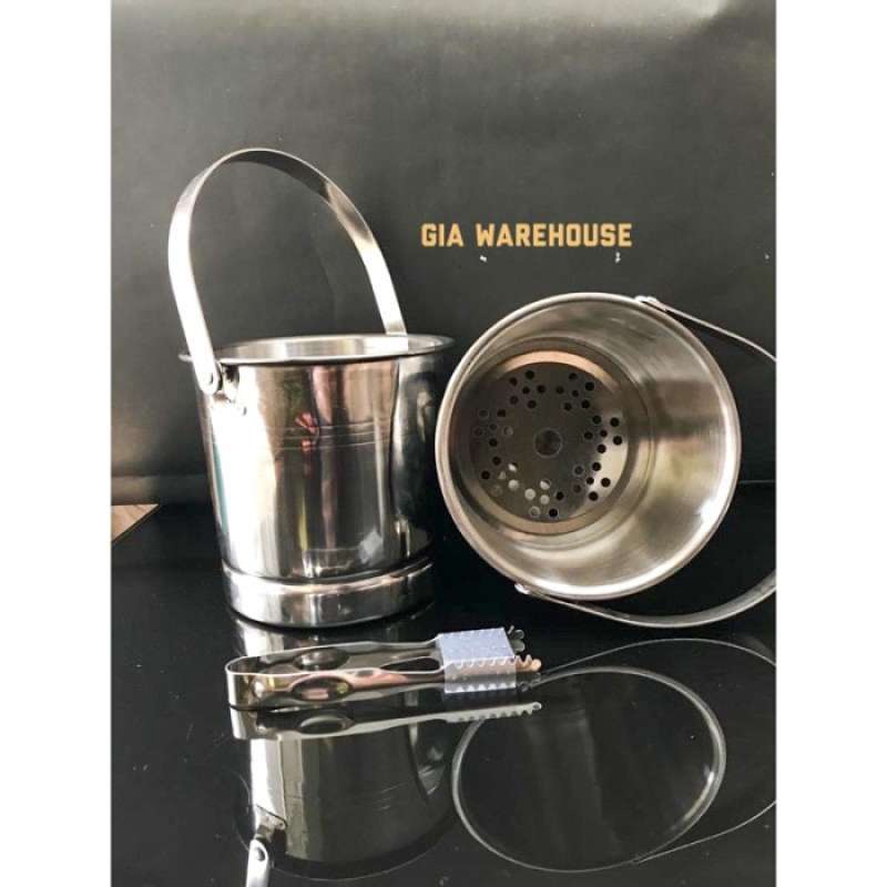 Jual ORIGINAL ice bucket dengan saringan wadah tempat es batu stainless ...