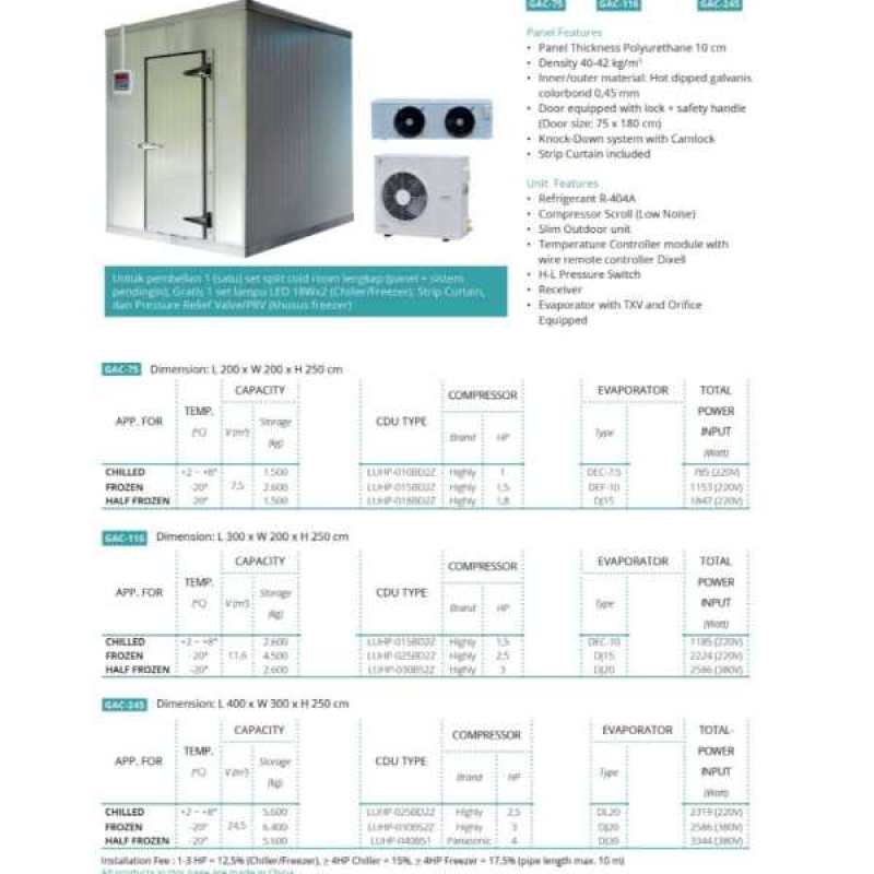 Promo Split Cold Room Half Frozen GEA GAC-245 CDU TYPE Diskon 20% di ...