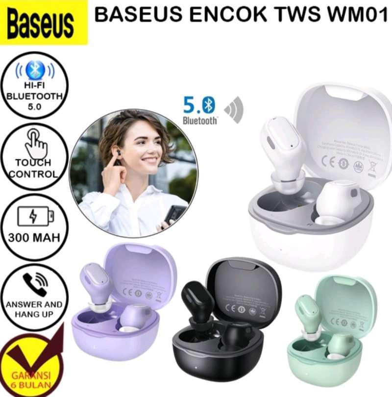 Jual Baseus Encok Wm01 Tws Mini Earbuds Bluetooth True Wireless ...