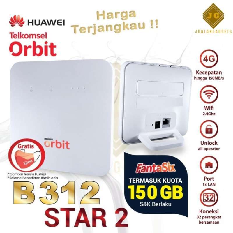 Jual ORIGINAL UNLOCK ROUTER MODEM HUAWEI B312 4G LTE - FREE TELKOMSEL ...