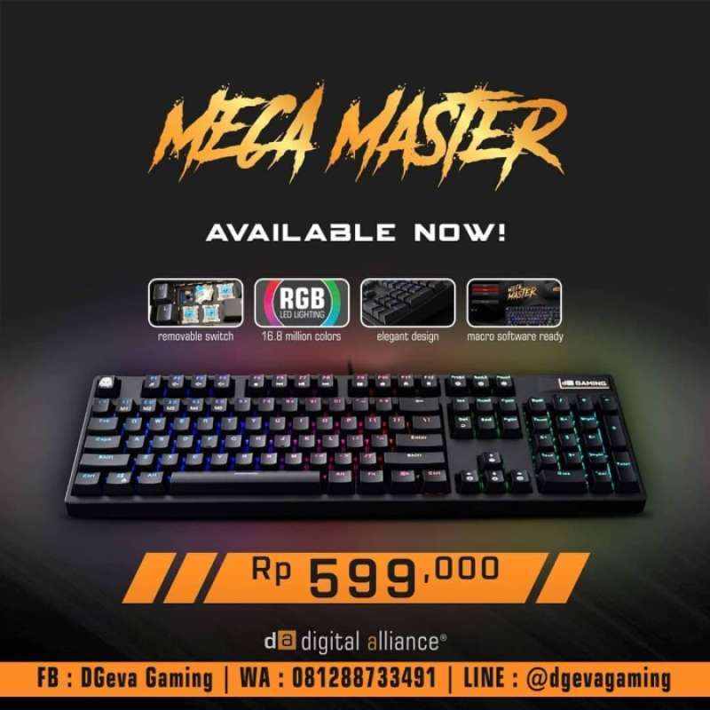 Jual RECOMMEND Digital Alliance Meca Master RGB Mechanical Keyboard ...