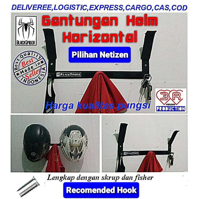 Jual Kapstok gantungan helm sepeda motor model kapstok 2 helm di Seller ...