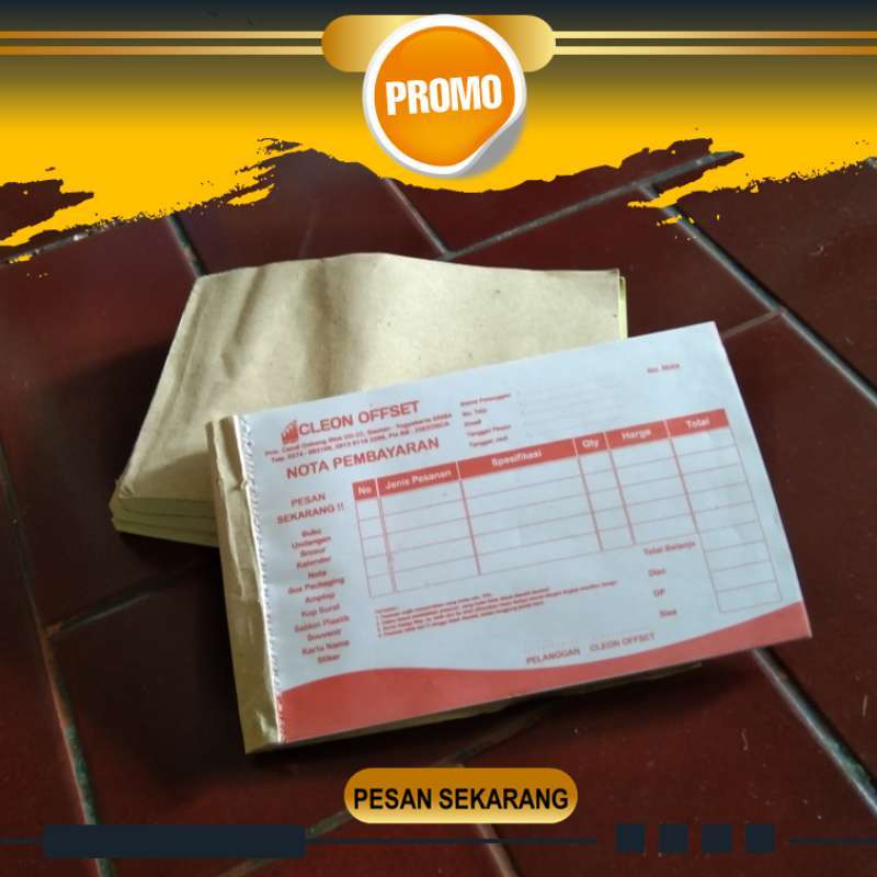Jual Cetak Nota/nota 3ply Ukuran 1/4 Jilid Perforasi Freedesign ...