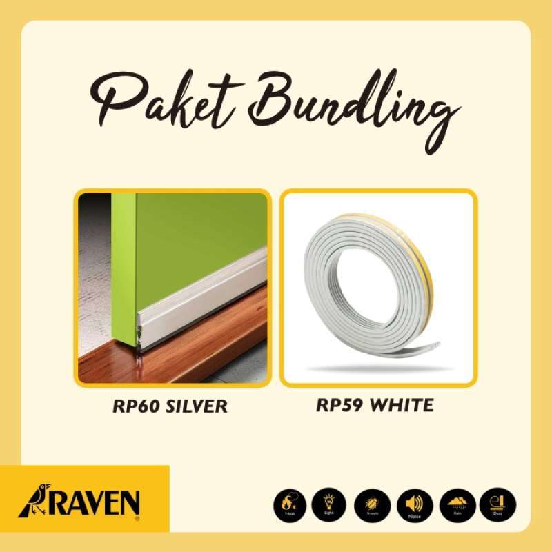 Promo PROMO RAVEN DOOR SEAL RP60 SILVER + RP59 WHITE PAKET PENUTUP ...