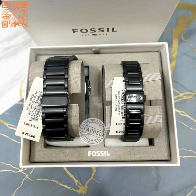 Jual Fossil His And Her Multifunction Black Stainless Steel Watch ...