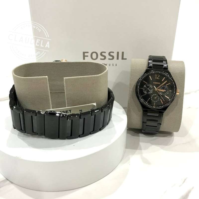 Jual Fossil His And Her Multifunction Black Stainless Steel Watch ...
