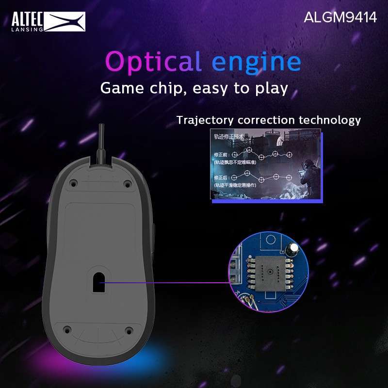 Jual Mouse Gaming Altec Lansing Algm-9414 Rgb Wired 3600dpi- Altec ...