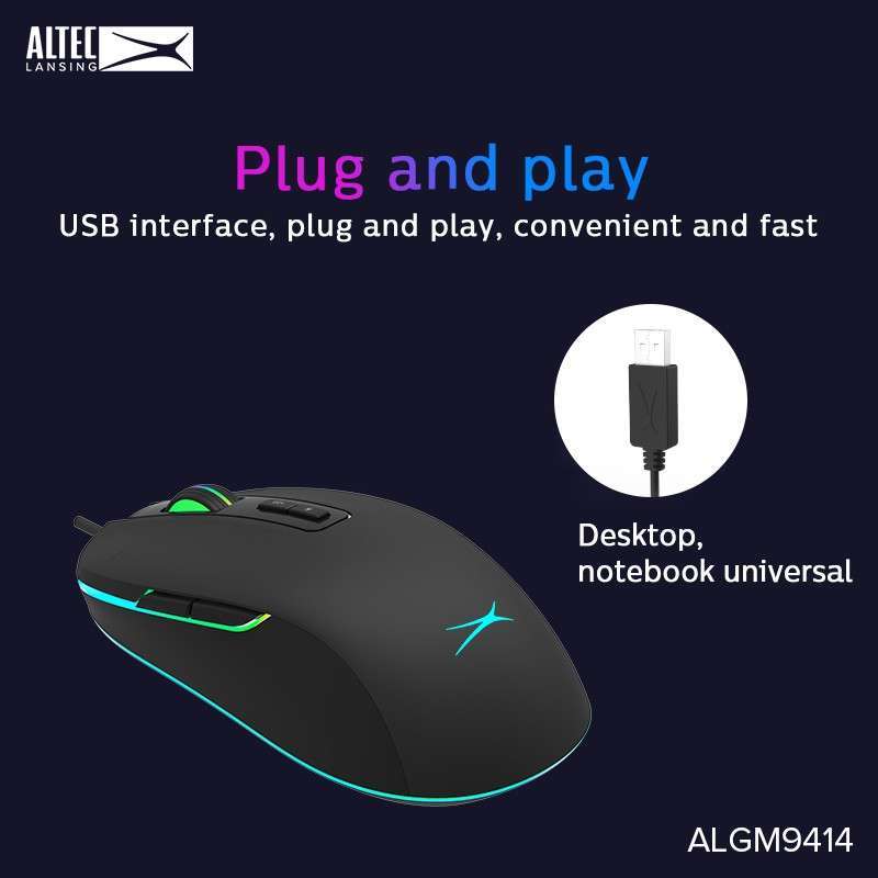 Jual Mouse Gaming Altec Lansing Algm-9414 Rgb Wired 3600dpi- Altec ...