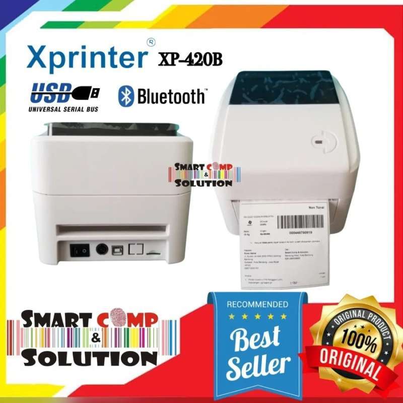 Jual XPrinter 420B Printer Barcode Bluetooth Thermal Label RESI Alamat ...