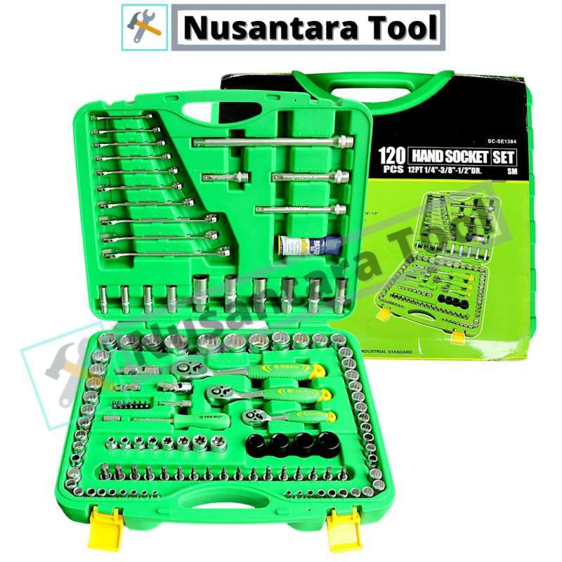 Promo Tekiro Kunci Sock Set 120 Pcs 1/4 - 3/8 - 1/2 Box Plastik Hijau Diskon 26% Di Seller ...