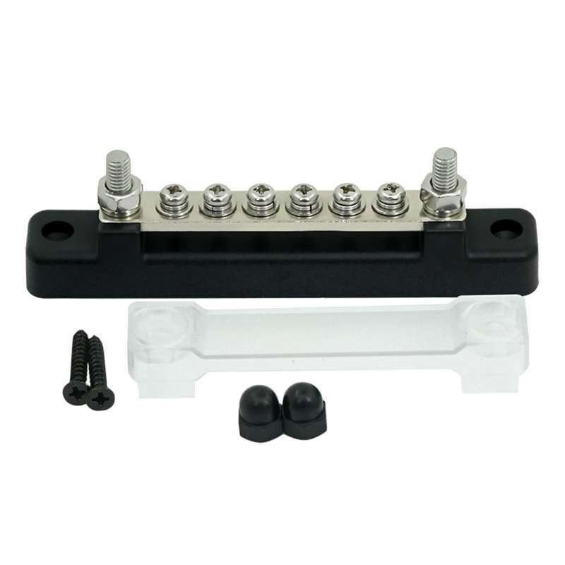 Jual Single Row 6 Terminal Bus Bar Kit Ground Distribution Block For ...