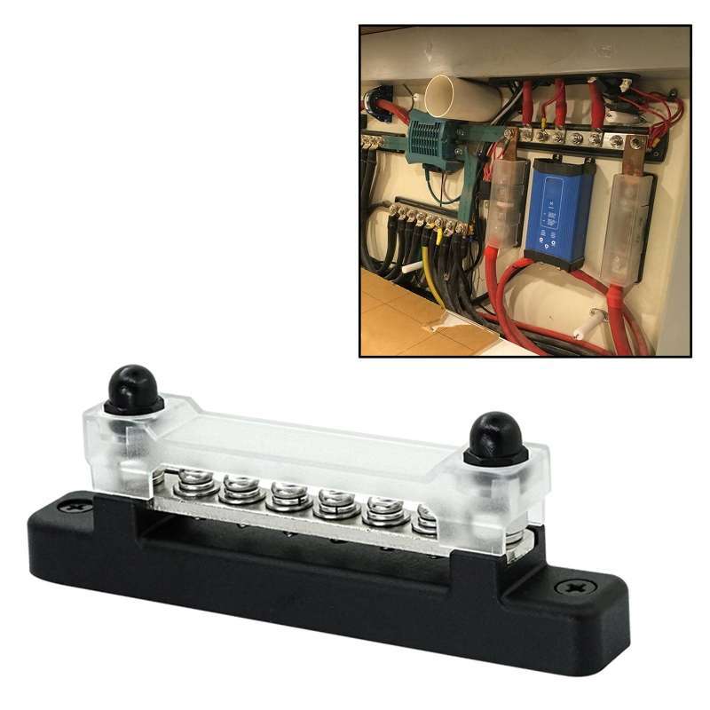 Jual Single Row 6 Terminal Bus Bar Kit Ground Distribution Block For ...
