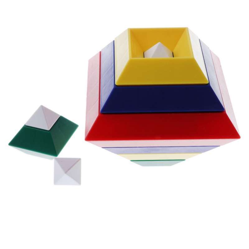 Jual 15 Pieces Multi-change Pyramid Tower DIY Building Blocks Stacking ...