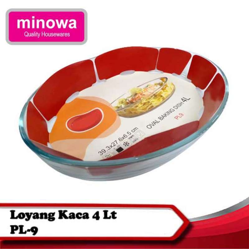 Jual Minowa Loyang Kaca Tahan Panas 4 Lt Loyang Kaca Microwave /Loyang ...