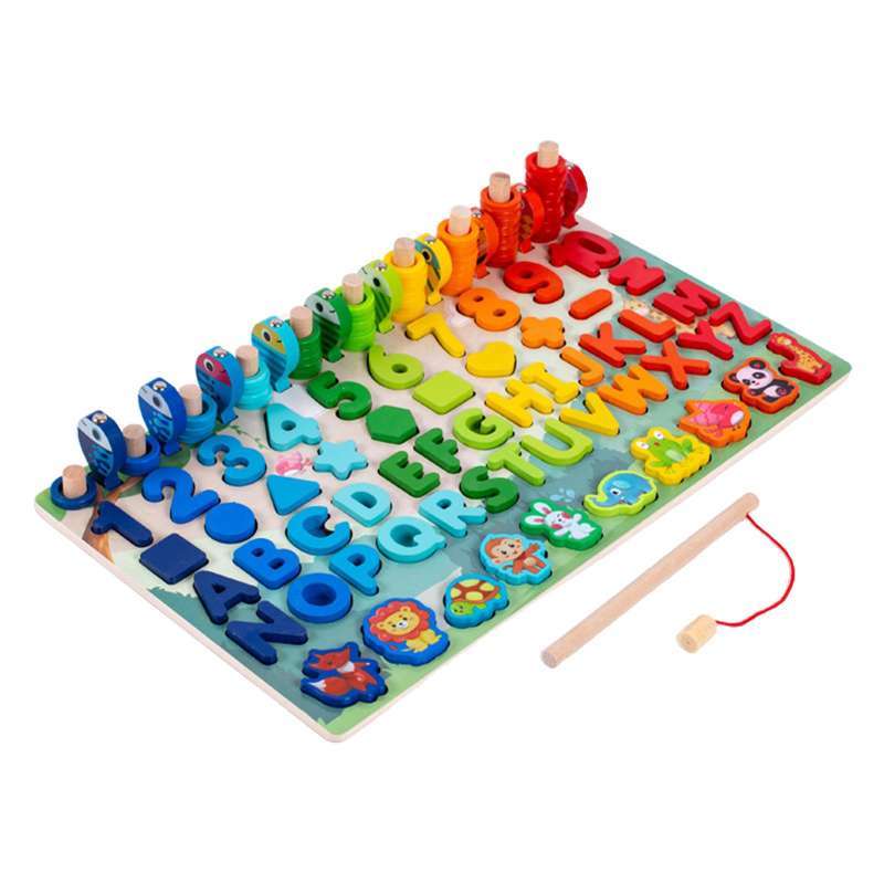 Jual 7-in-1 Wooden Puzzle Board Set Alphabet ABC, Numbers and Math for ...