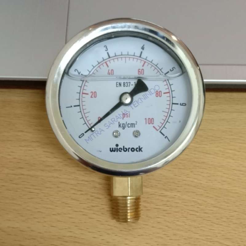 Jual Pressure Gauge Raket SS Brass 2 1/2 inchi 100 psi 7 bar ( kg/cm ) - Multicolor di Seller ...