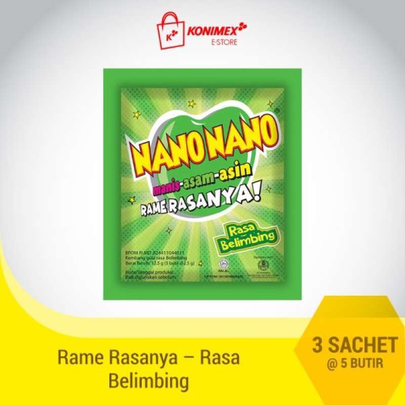 Jual Nano Nano Permen Manisan Buah Rasa Belimbing - 3 Sachet Rame ...