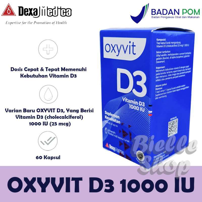 Jual OXYVIT D3 1000IU 60 KAPSUL - Vitamin D 1000 IU - Vit di Seller ...