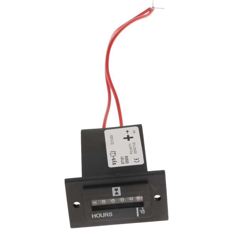 Jual 10-80V DC Hour Meter Sealed Counter Gauge 6-digit + Wire for Boat ...