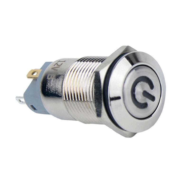 Jual 12mm Blue Light Metal Power Push Button Switch Latching Waterproof ...