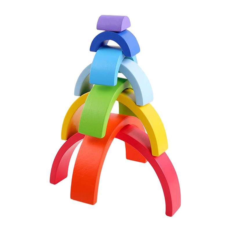 Jual Rainbow Color Building Nesting Construction Bridge Blocks Game ...